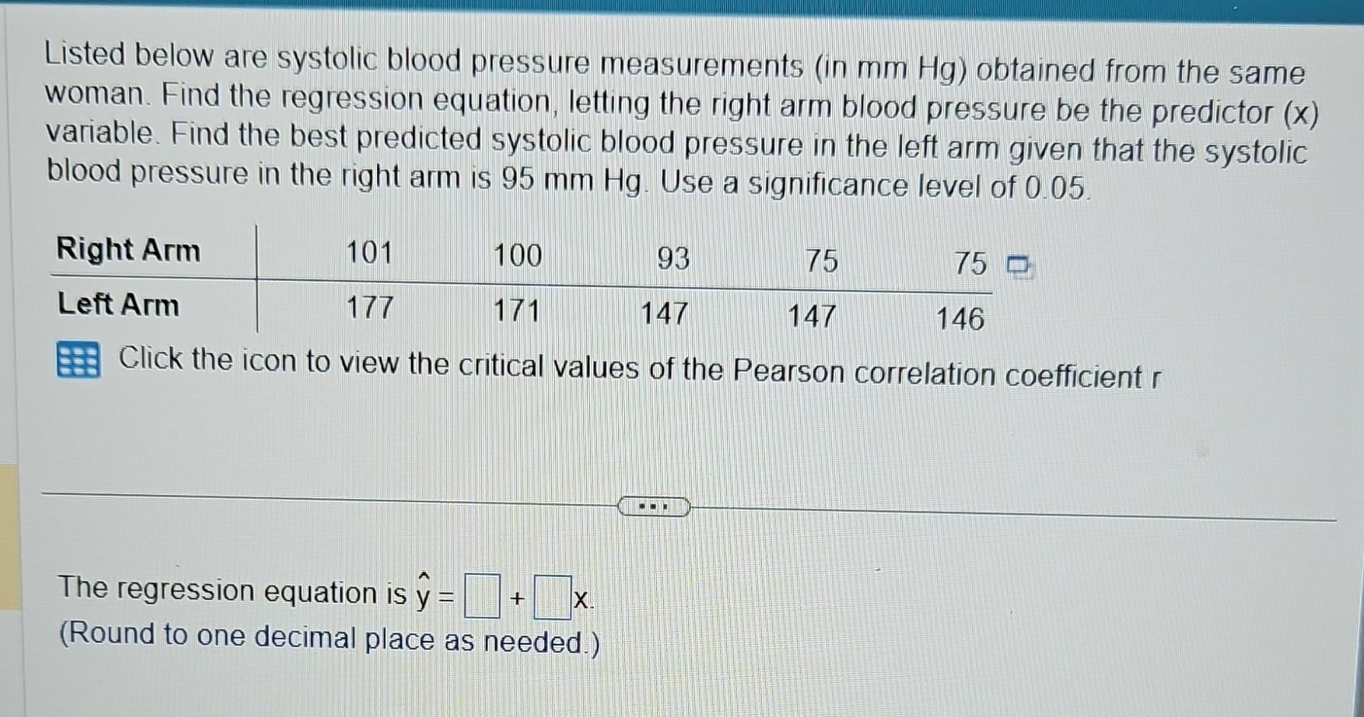Solved Listed below are systolic blood pressure measurements | Chegg.com