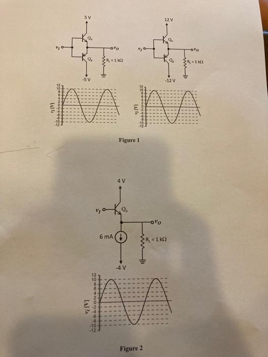 Solved For the Class B output stages shown in Figure 1, the | Chegg.com