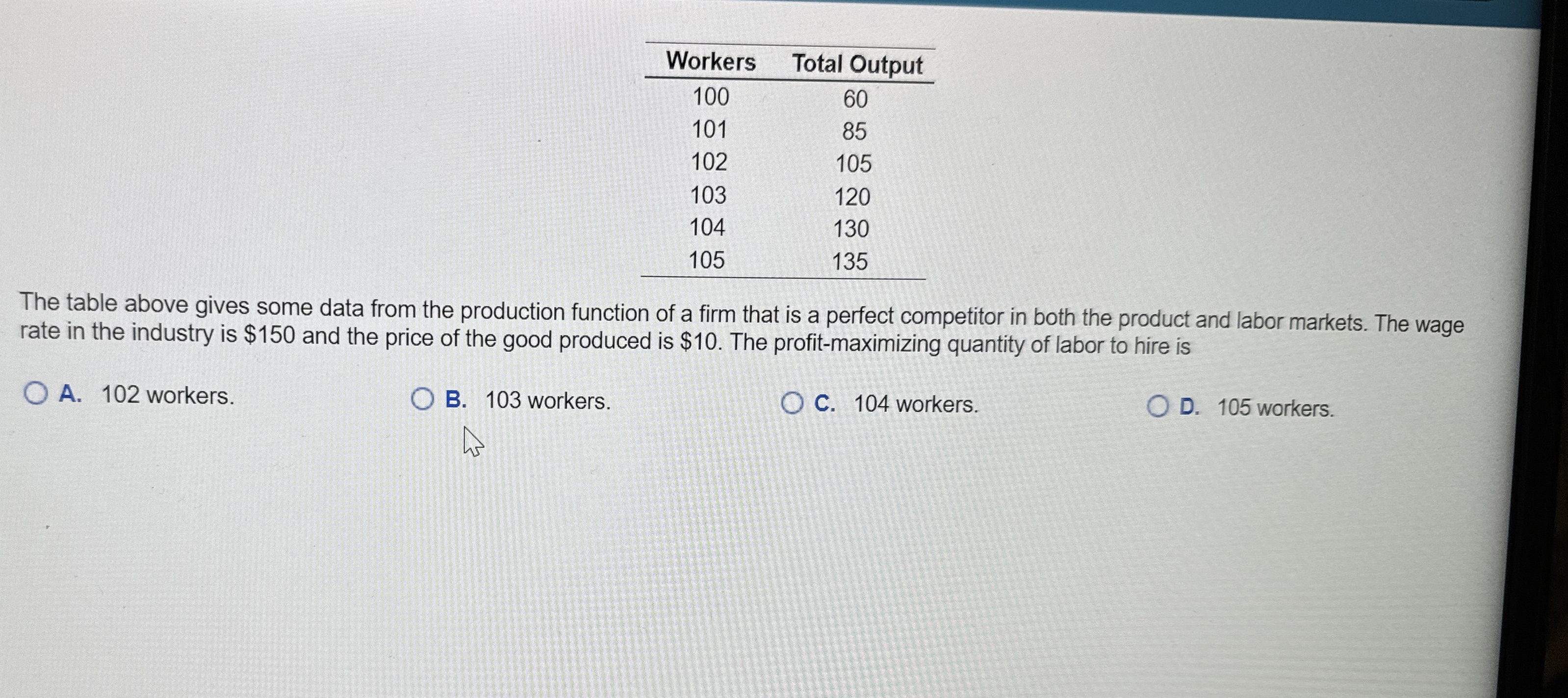 Solved \table[[Workers,Total | Chegg.com