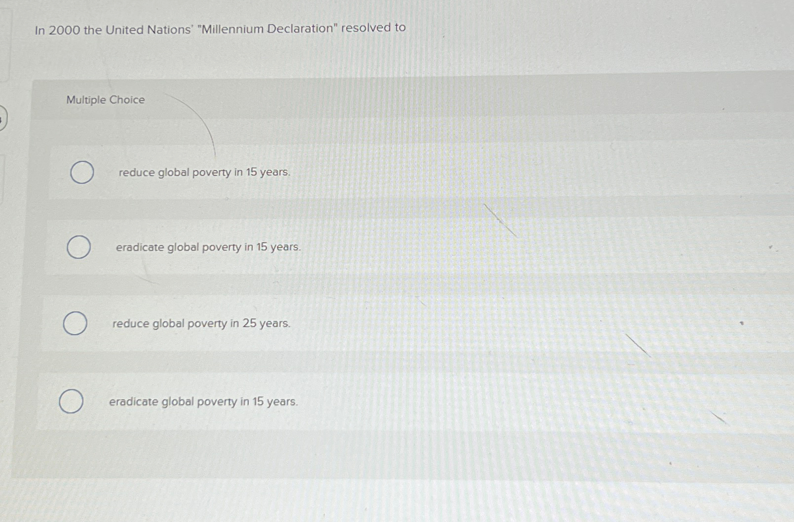 Solved In 2000 ﻿the United Nations' "Millennium Declaration" | Chegg.com