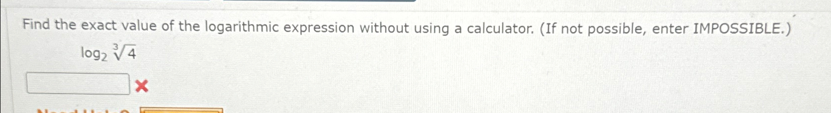 Solved Find the exact value of the logarithmic expression | Chegg.com