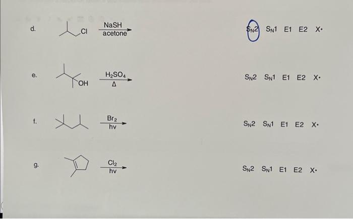 Solved For each reation, draw all products and circle the | Chegg.com