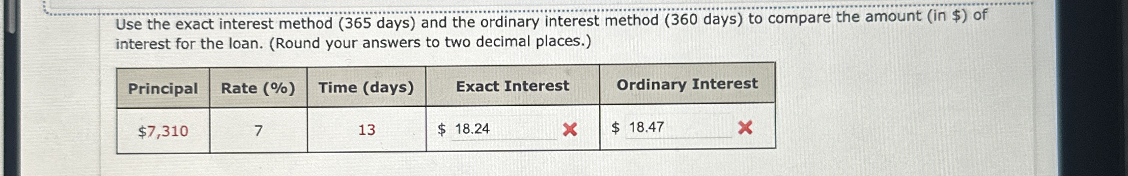 Solved Use the exact interest method ( 365 ﻿days) ﻿and the | Chegg.com