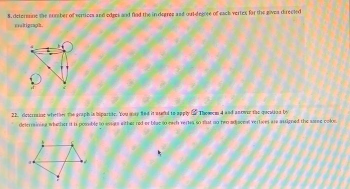 Solved 8. determine the number of vertices and edges and | Chegg.com