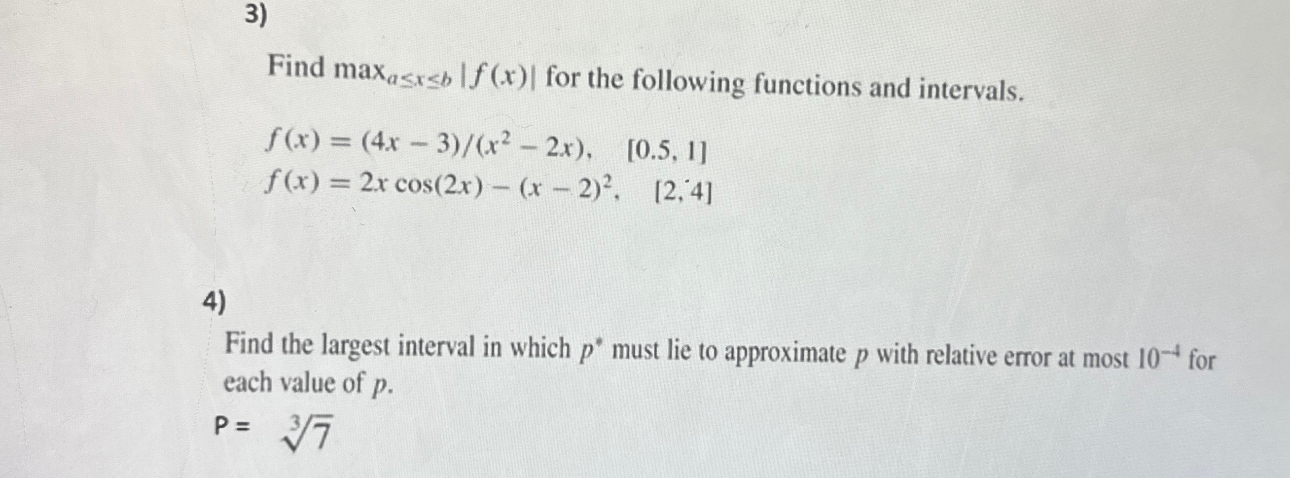 Solved Please solve questions 3 ﻿and 4 ﻿and write full | Chegg.com