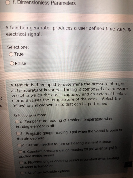 Solved Of. Dimensionless Parameters A function generator | Chegg.com