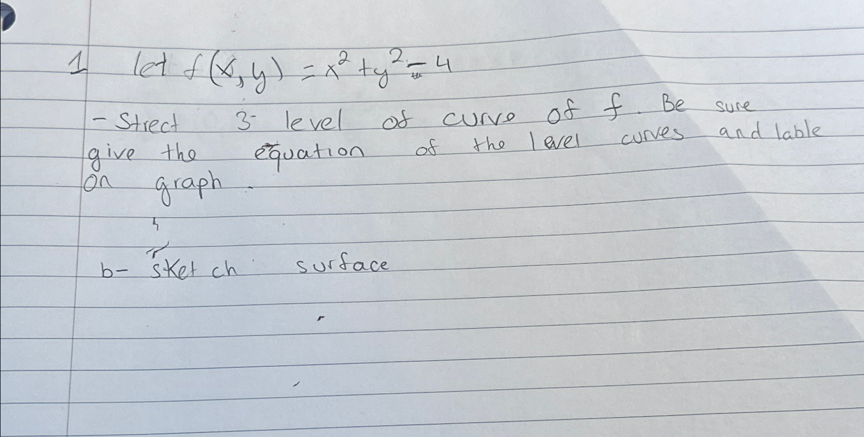 Solved 1,let f(x,y)=x2+y2-4Strect 3 - ﻿level of curve of f. | Chegg.com
