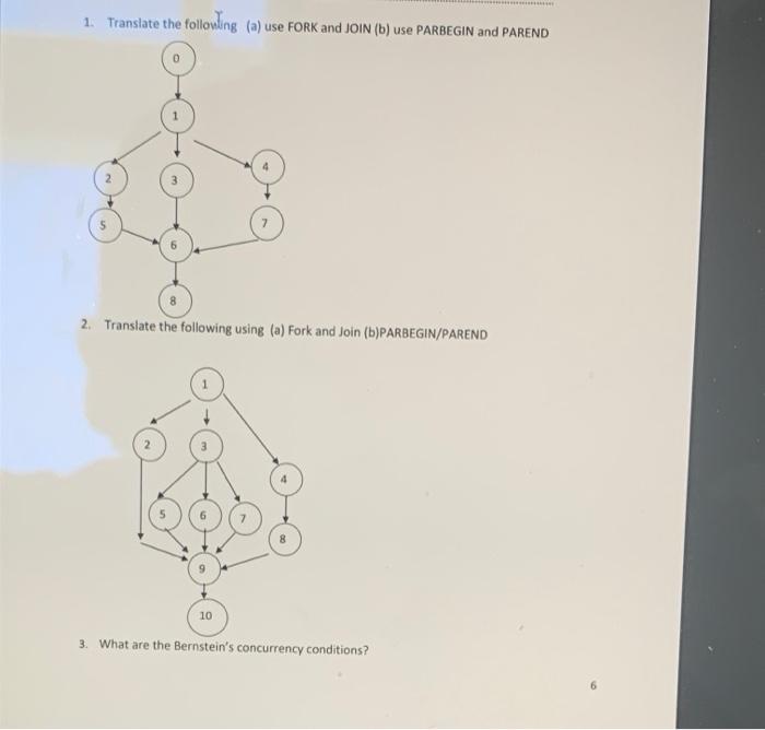 Solved 1. Translate the following (a) use FORK and JOIN (b) | Chegg.com