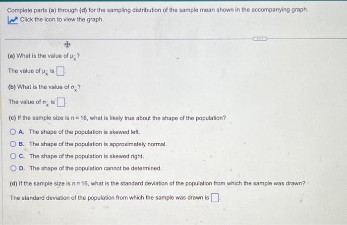 Solved Complete parts (a) through (d) for the sampling | Chegg.com