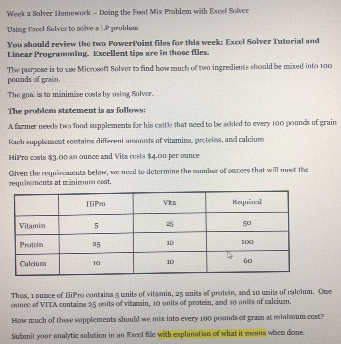 Solved Use excel to solve the problem and then explain the | Chegg.com