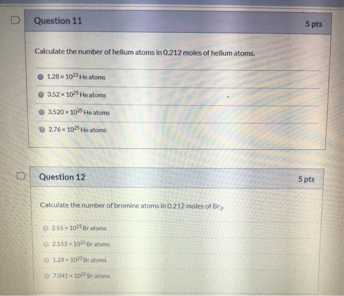 Solved Question 11 5 pts Calculate the number of helium | Chegg.com