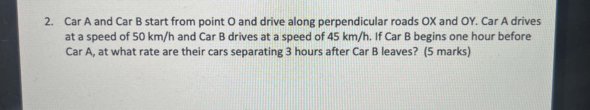 Solved Car A and Car B start from point O ﻿and drive along | Chegg.com
