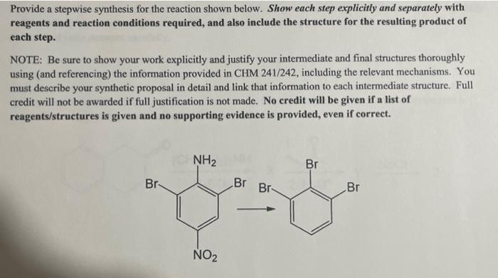Solved Provide a stepwise synthesis for the reaction shown | Chegg.com