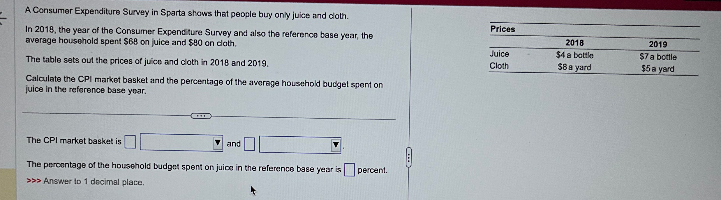 Solved A Consumer Expenditure Survey in Sparta shows that | Chegg.com