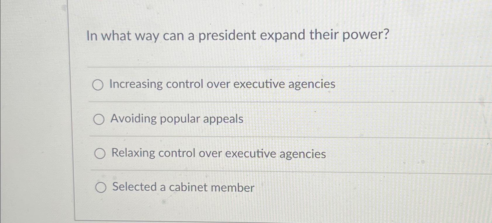 Solved In what way can a president expand their | Chegg.com
