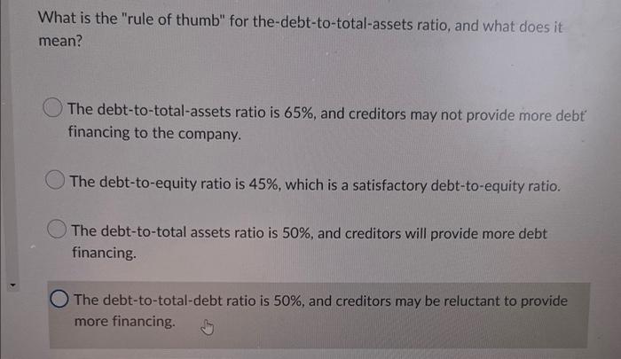 Solved What is the "rule of thumb" for the | Chegg.com