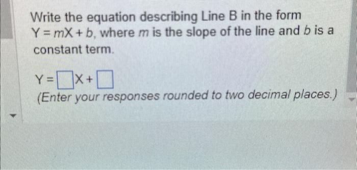 Solved Write the equation describing Line B in the form | Chegg.com