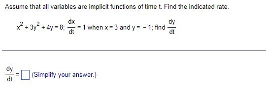 Solved Assume that all variables are implicit functions of | Chegg.com