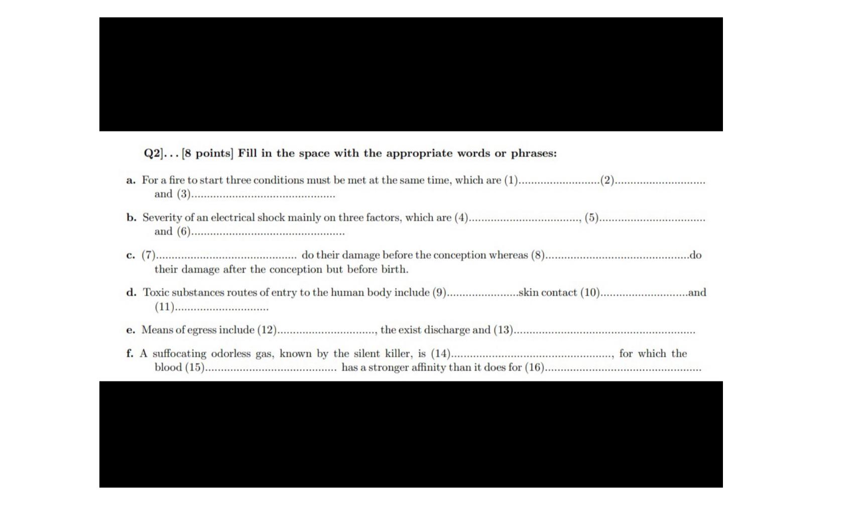 Solved Q2]... [8 ﻿points] ﻿Fill in the space with the | Chegg.com