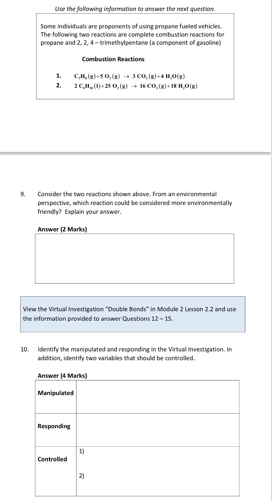 Solved Use the following information to answer the next | Chegg.com