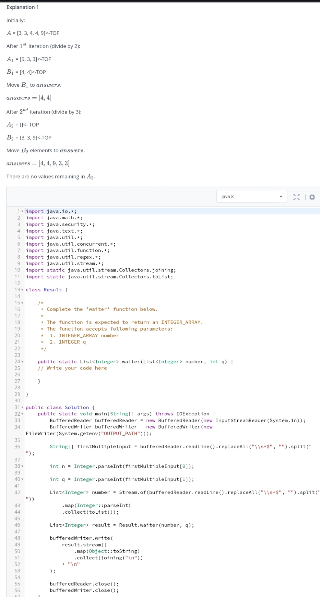 Solved In Java (write Entire Code Including The Given Code)
