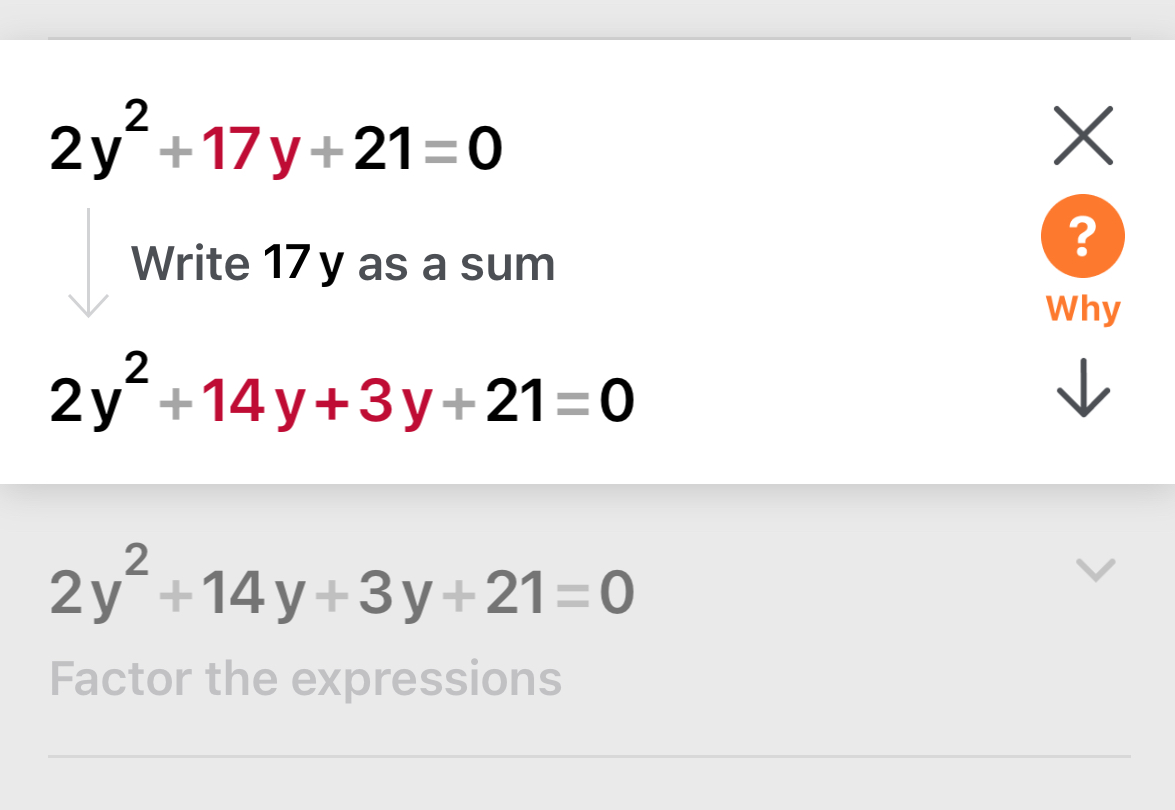 Solved It says here "write 17y as a sum." What is the reason | Chegg.com