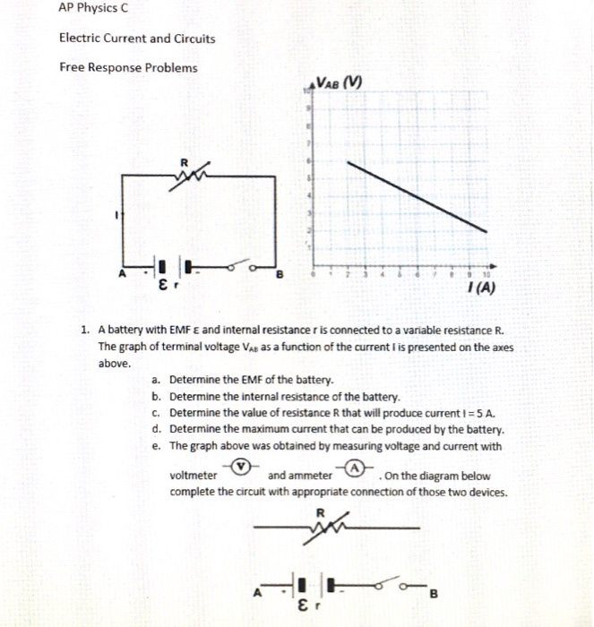 Solved AP Physics C Electric Current and Circuits Free | Chegg.com