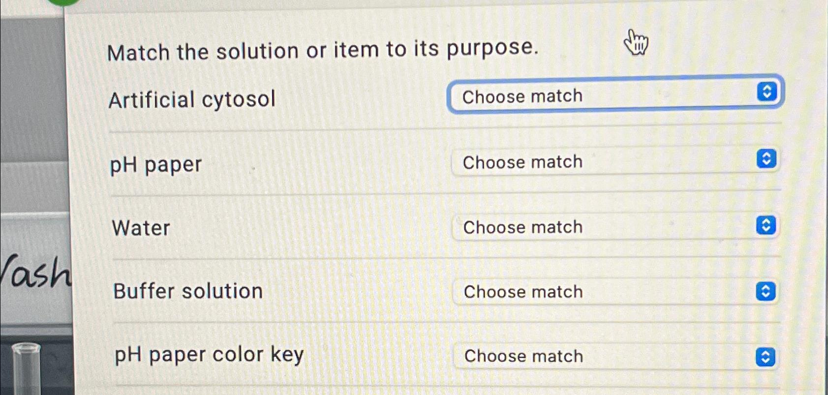 Solved Match the solution or item to its | Chegg.com