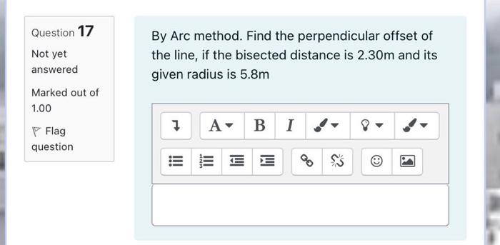 Solved By Arc method. Find the perpendicular offset of the | Chegg.com