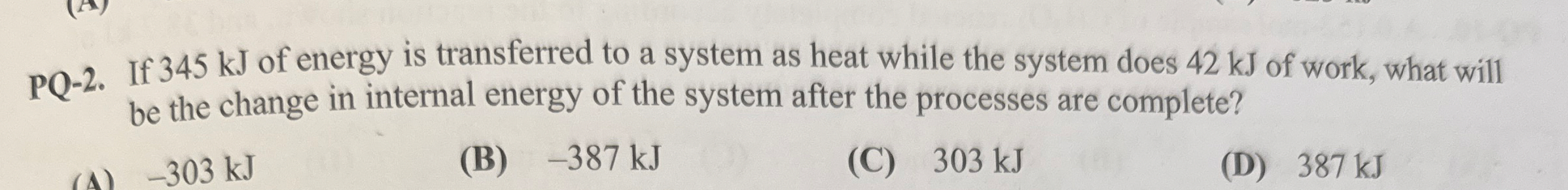 Solved PQ-2. ﻿If 345 ﻿kJ of energy is transferred to a | Chegg.com