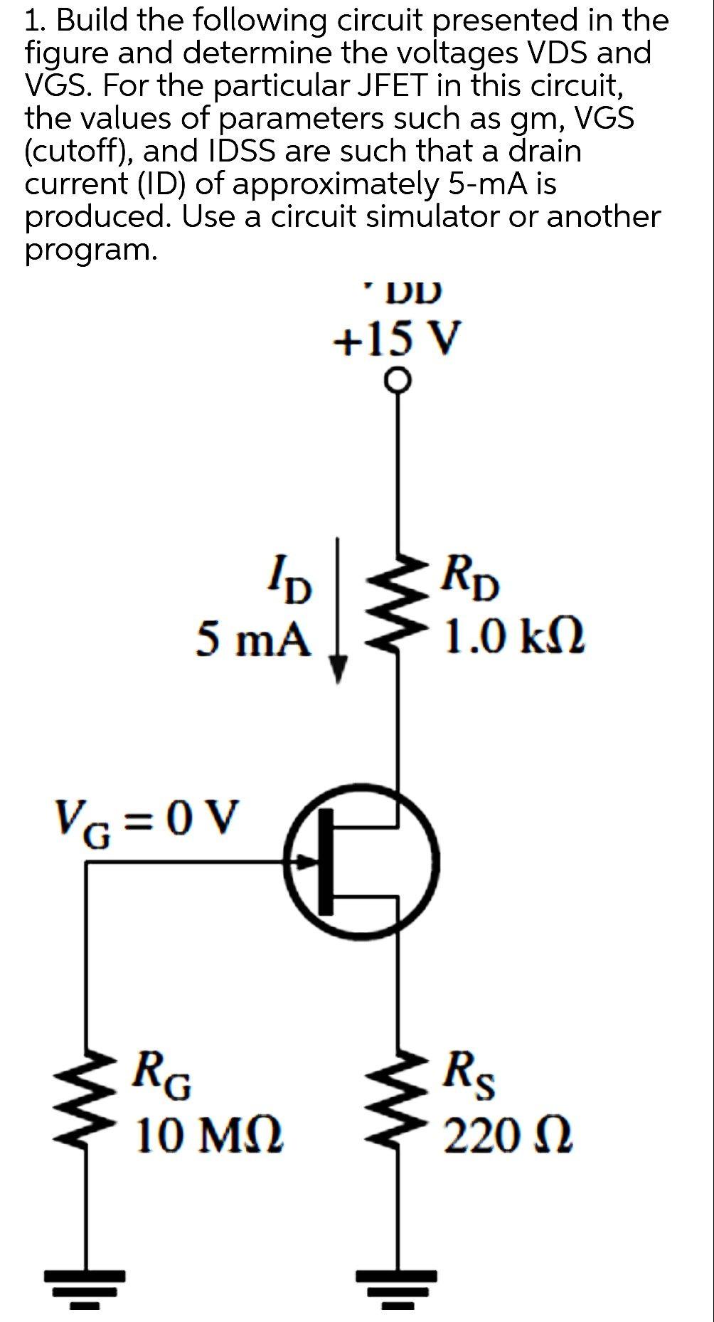 Solved 1. Build the following circuit presented in the | Chegg.com
