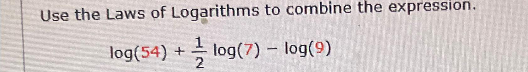 Solved Use the Laws of Logarithms to combine the | Chegg.com