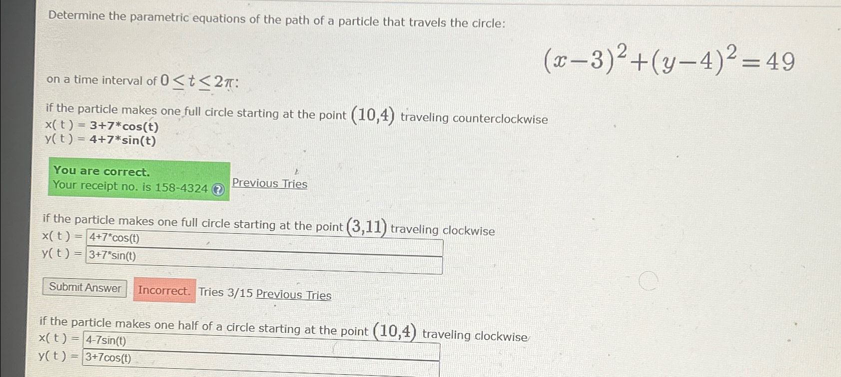Solved Determine the parametric equations of the path of a | Chegg.com