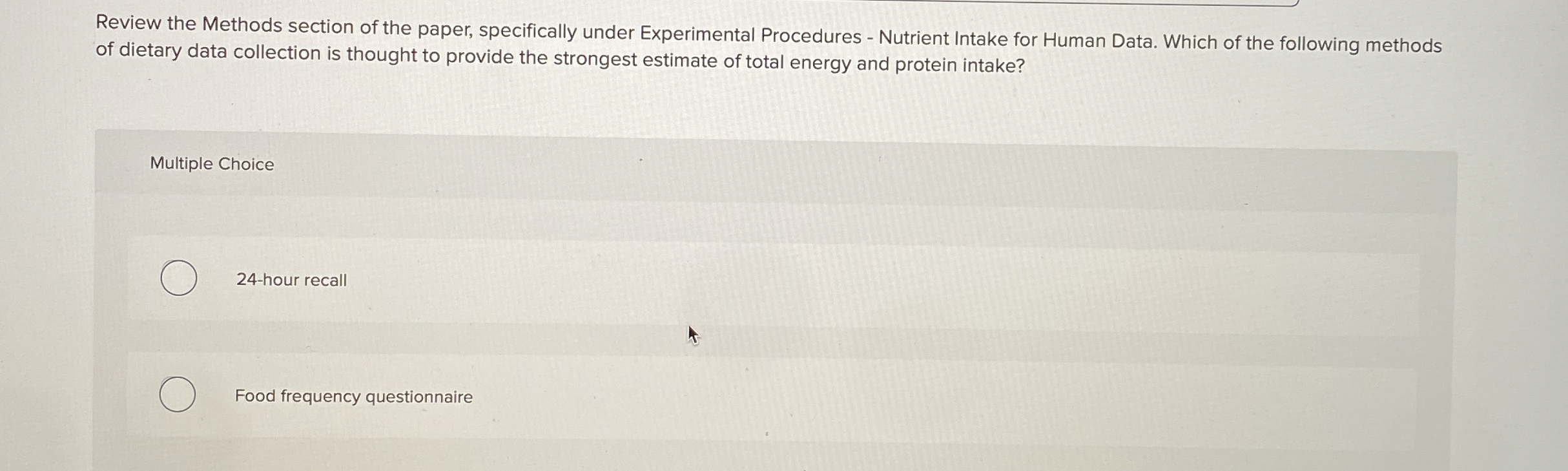 Solved Review the Methods section of the paper, specifically | Chegg.com