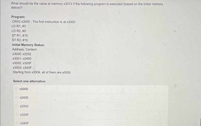 [Solved]: anyone help thx What should be the value at memory