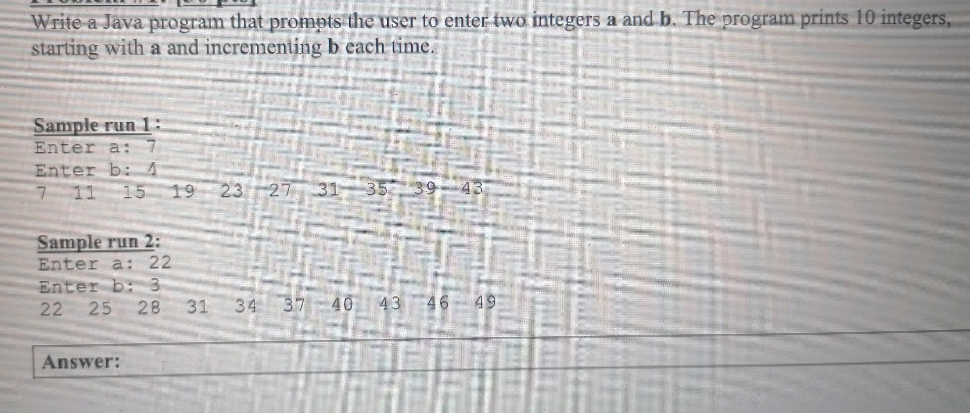 Solved Write a Java program that prompts the user to enter | Chegg.com