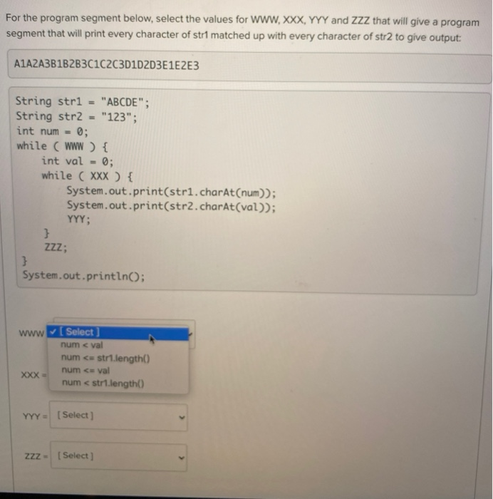 Solved For The Program Segment Below Select The Values For