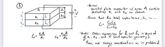 Solved - Given parallel plate capacitor w/ area A contains | Chegg.com