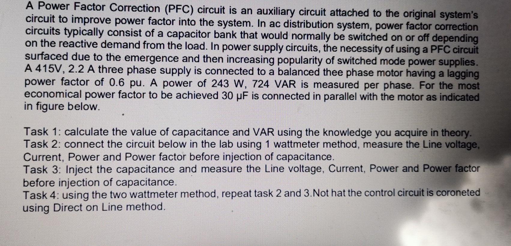 A Power Factor Correction (PFC) circuit is an | Chegg.com