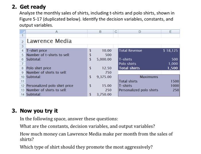 2. Get ready Analyze the monthly sales of shirts, | Chegg.com