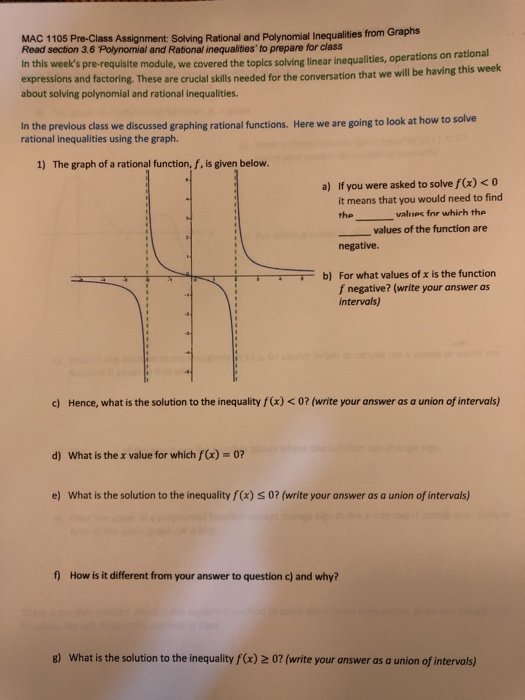 Solved MAC 1105 Pre-Class Assignment: Solving Rational and | Chegg.com