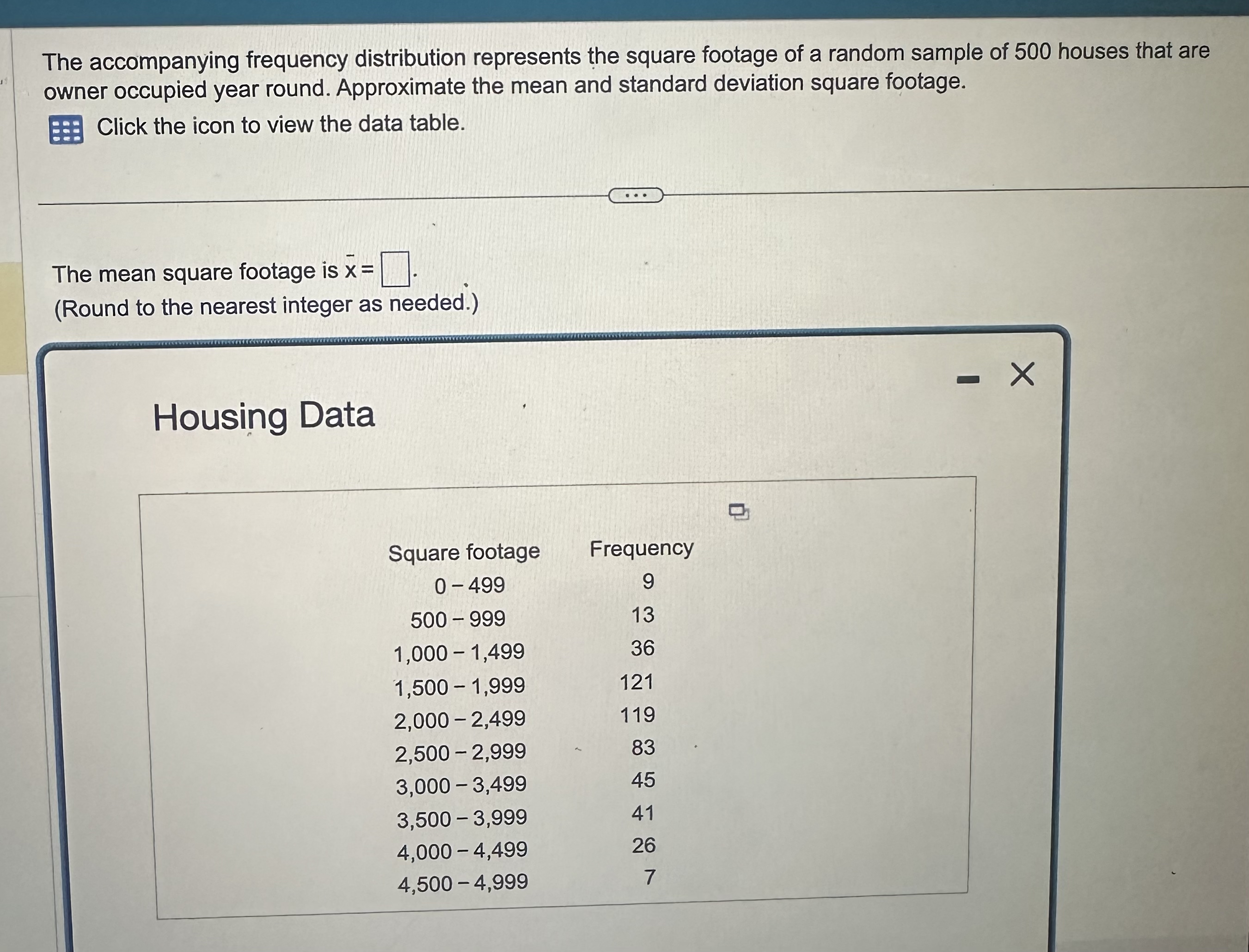 Solved The accompanying frequency distribution represents | Chegg.com