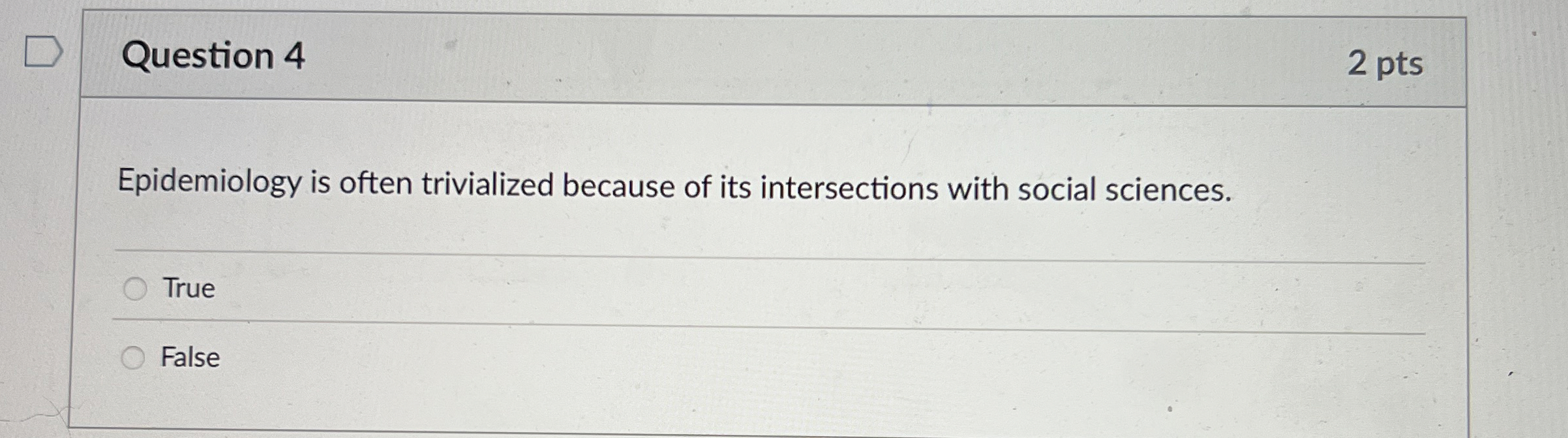 Solved Question 42 ﻿ptsEpidemiology is often trivialized | Chegg.com
