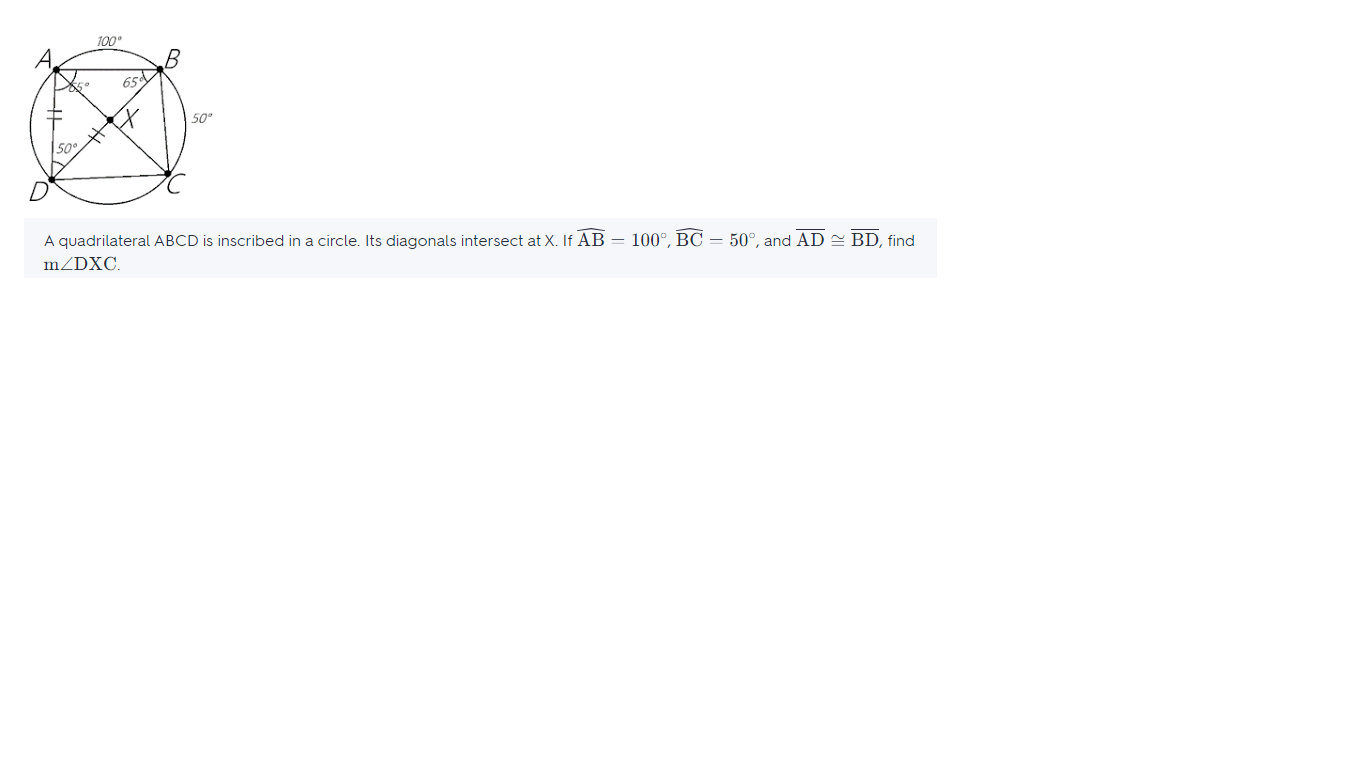 Solved A quadrilateral ABCD is inscribed in a circle. Its | Chegg.com
