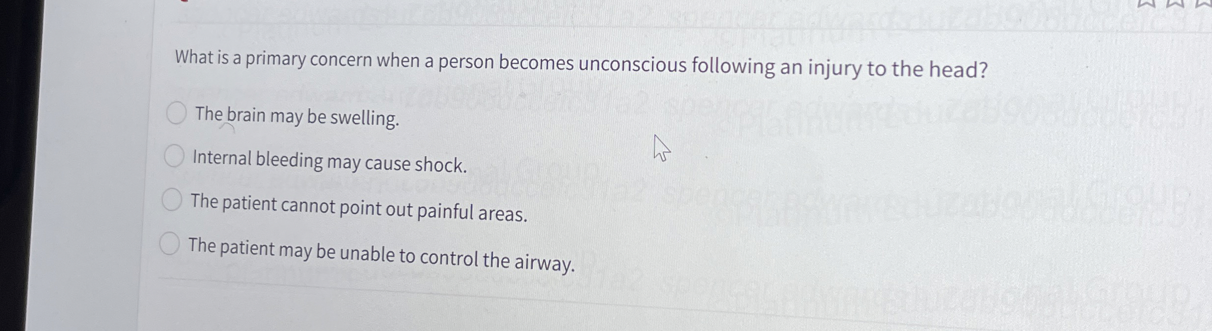 Solved What is a primary concern when a person becomes | Chegg.com