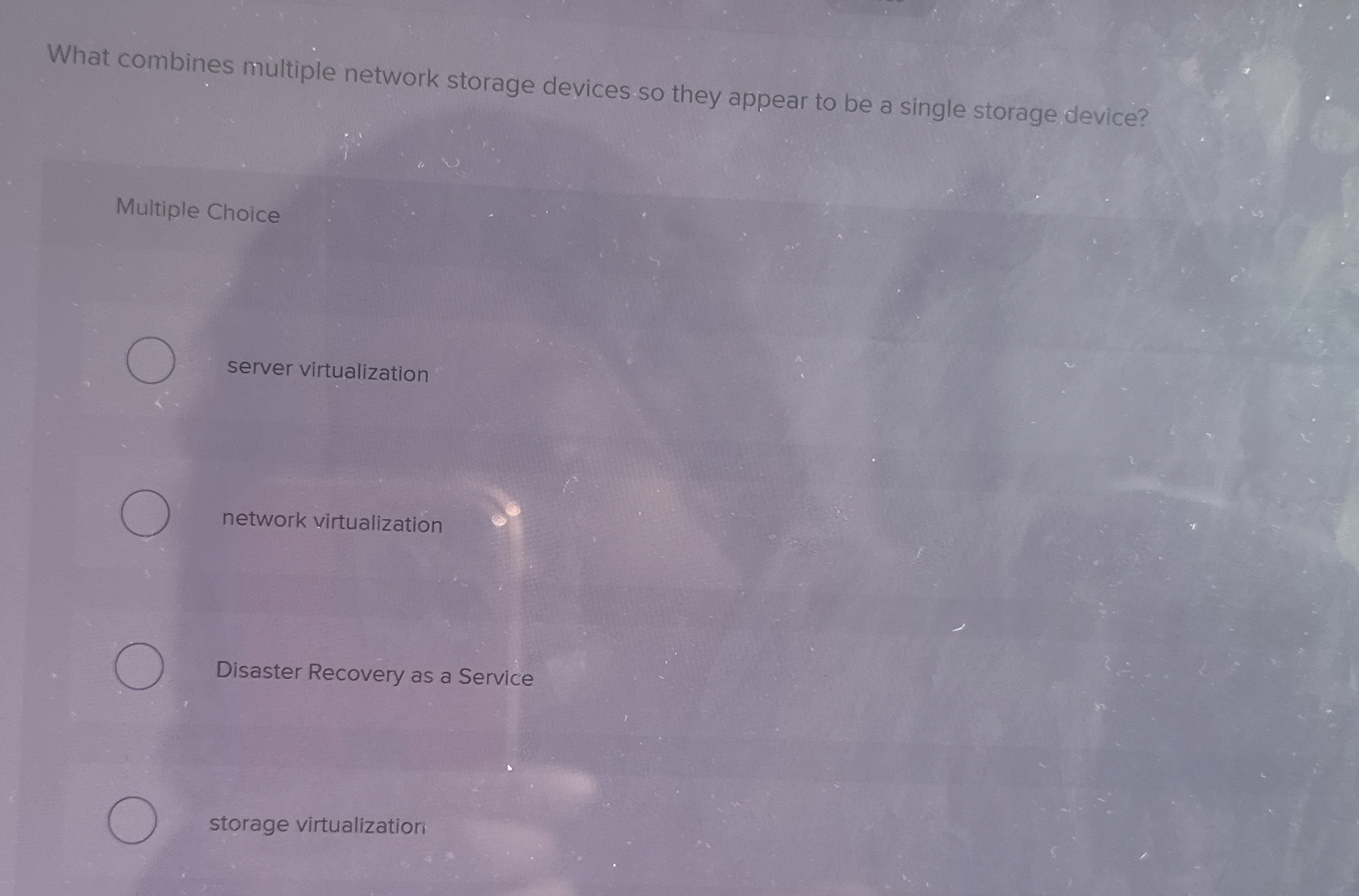 Solved What combines multiple network storage devices so | Chegg.com