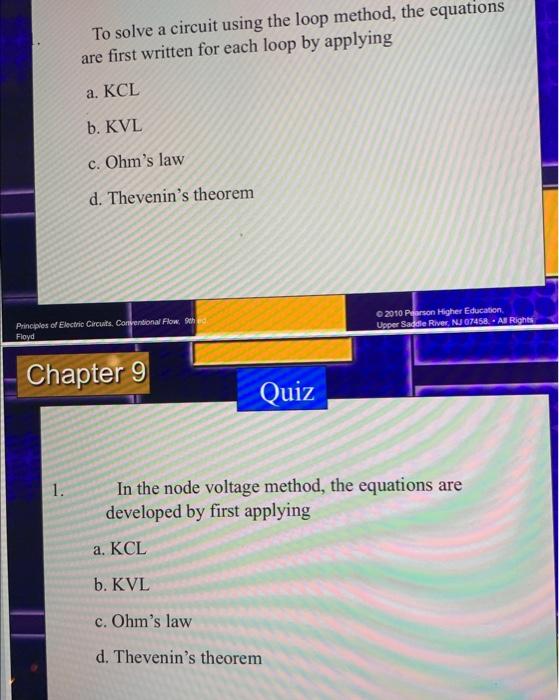 Solved To solve a circuit using the loop method, the | Chegg.com
