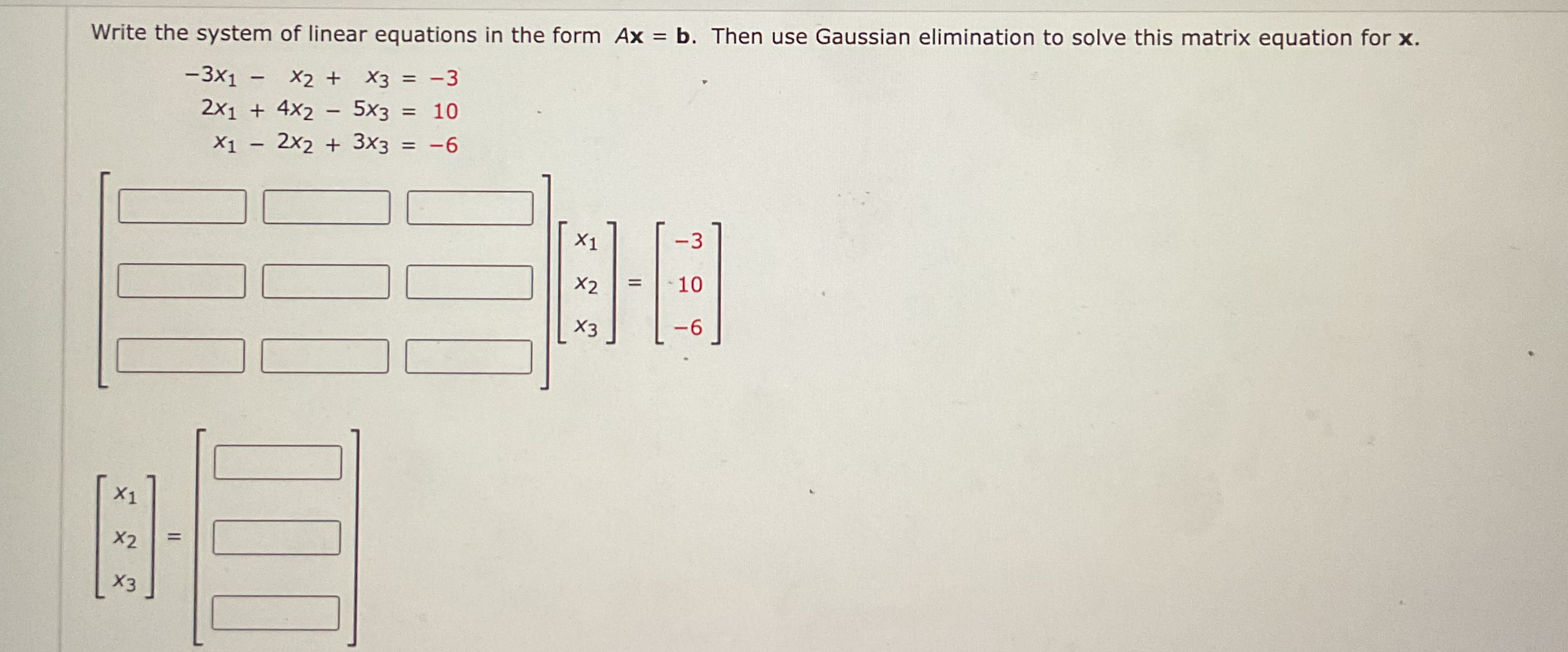 Solved Write the system of linear equations in the form | Chegg.com