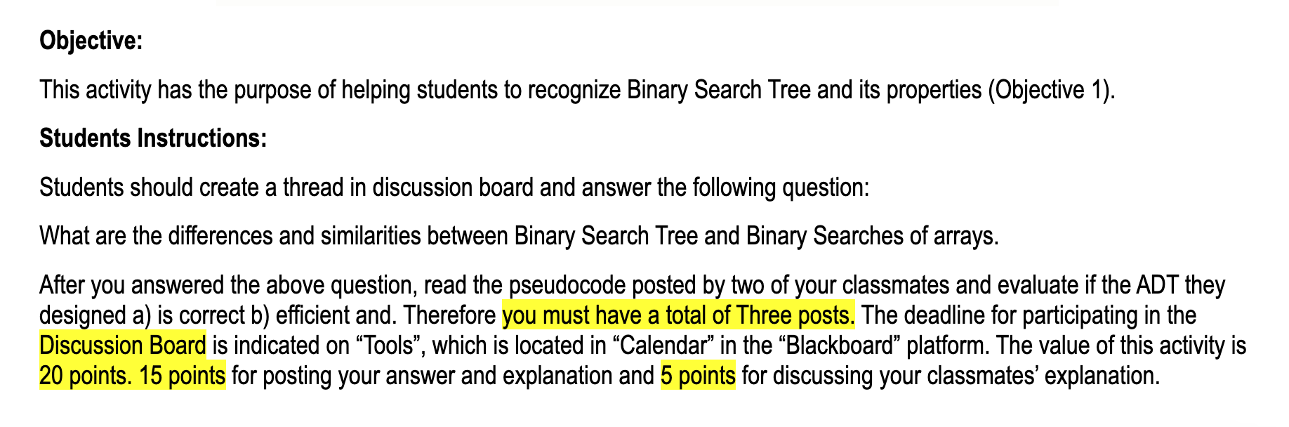 Solved Objective:This activity has the purpose of helping | Chegg.com
