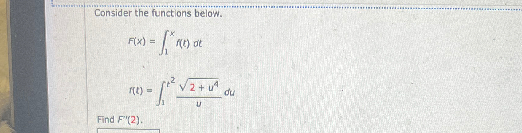 Solved Consider the functions | Chegg.com